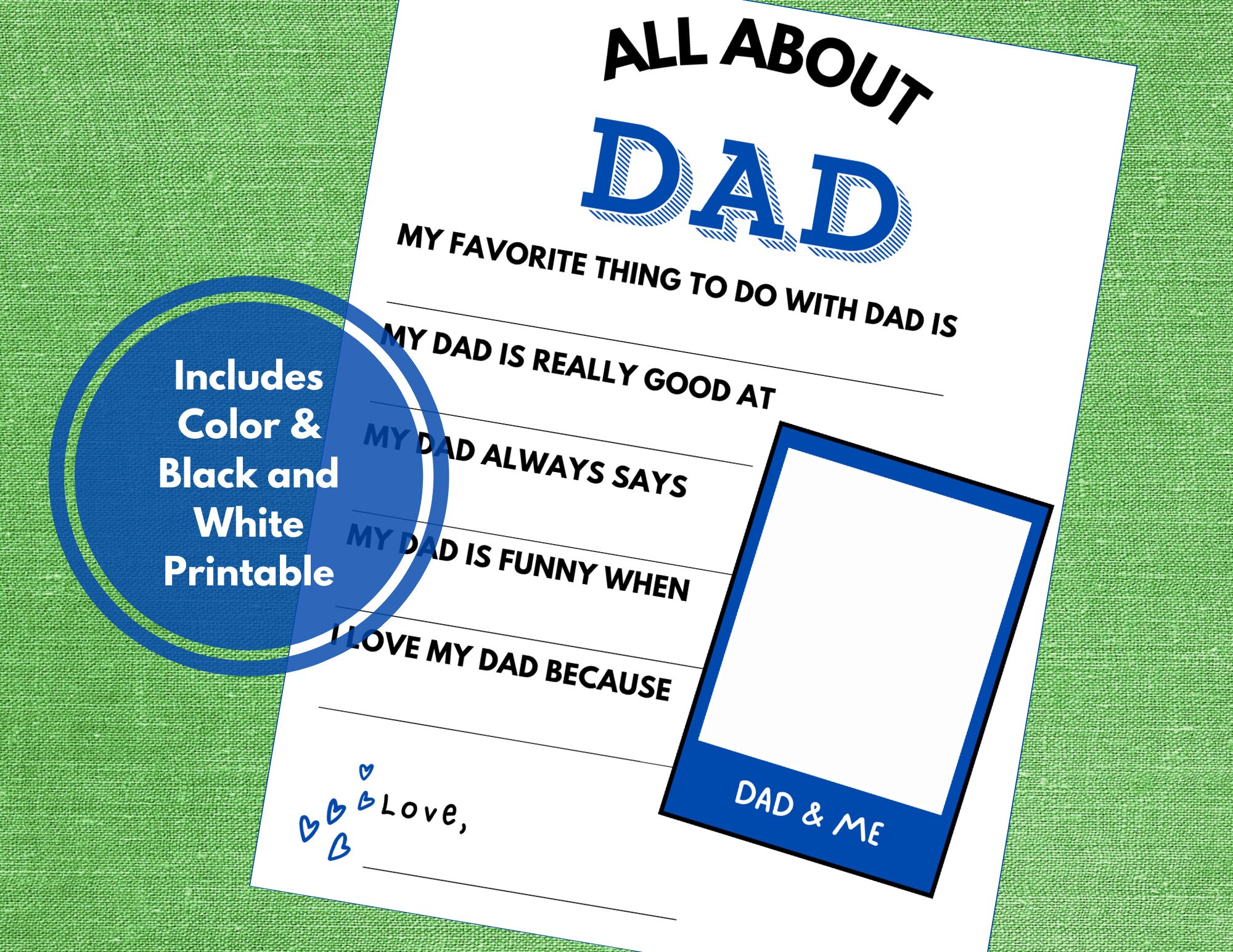 All About My Dad Printable, Fathers Day Gift From Kids Interview, Dad ...