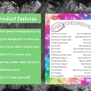 Printable Kids Speed Friendshipping Get-to-know-you Activity for Kids ...
