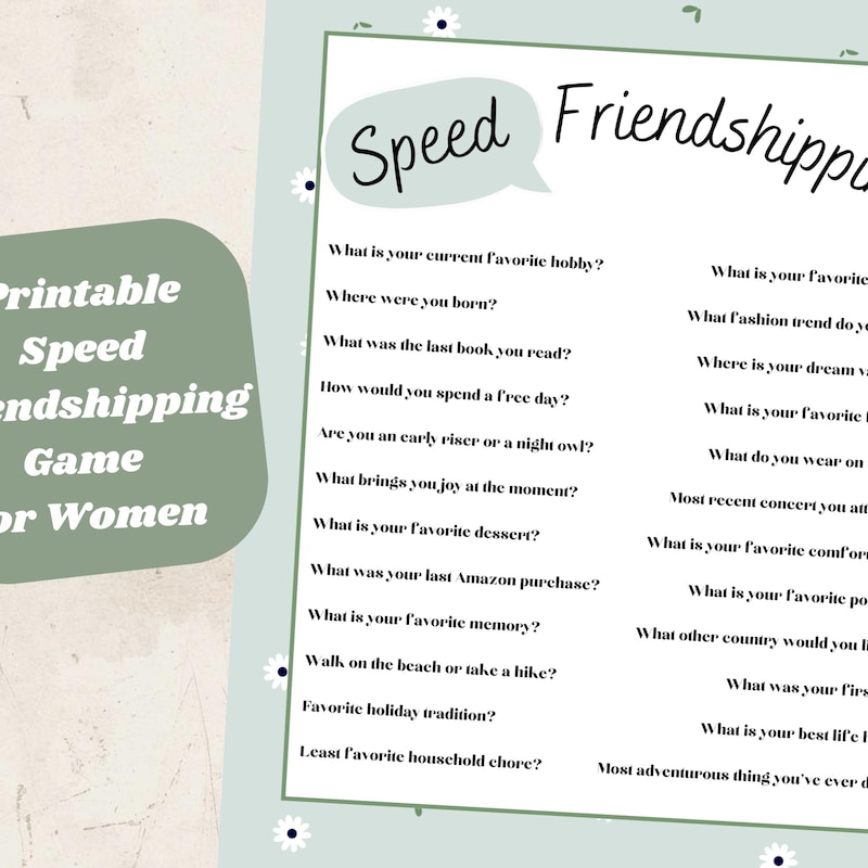 Speed Dating Printables - Etsy