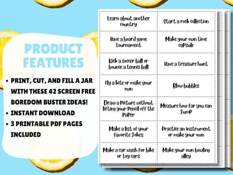 Printable Kids Summer Activity Ideas | Boredom Jar | Low Prep ...