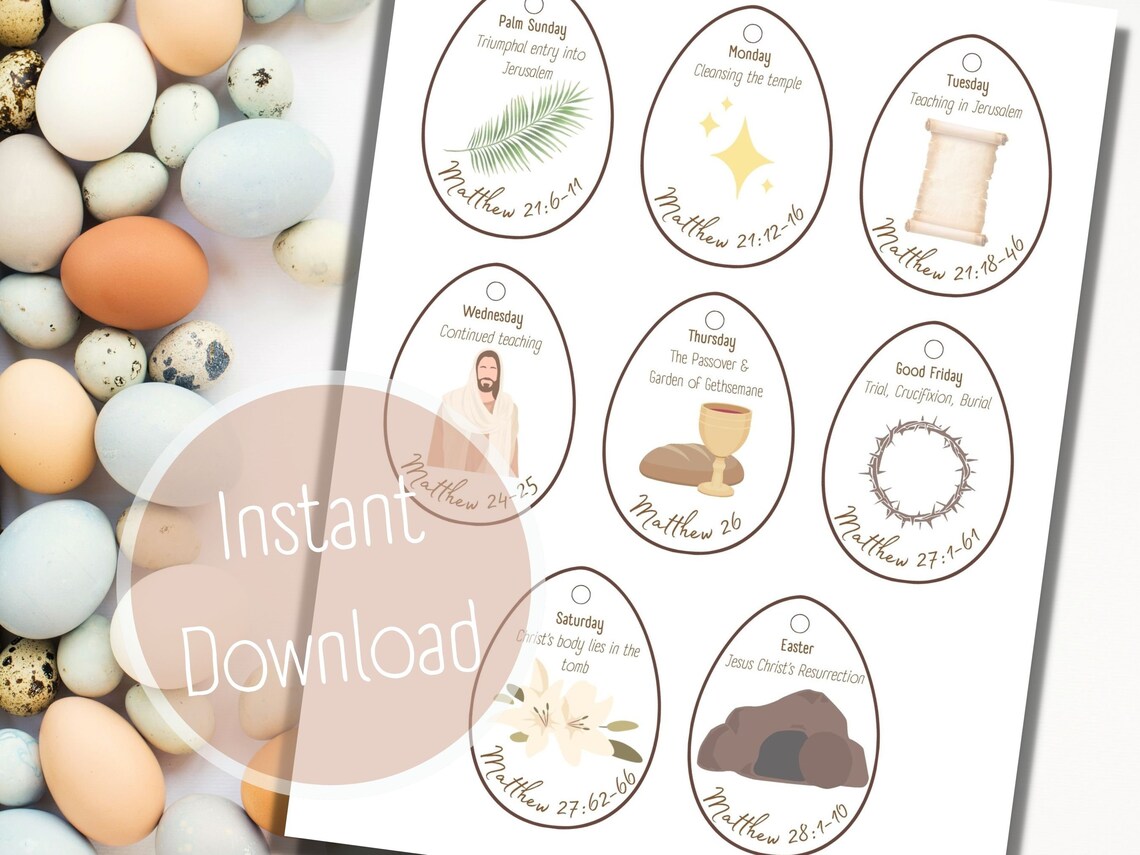 Easter Egg Holy Week Ornaments/garland Printable | Digital Download ...