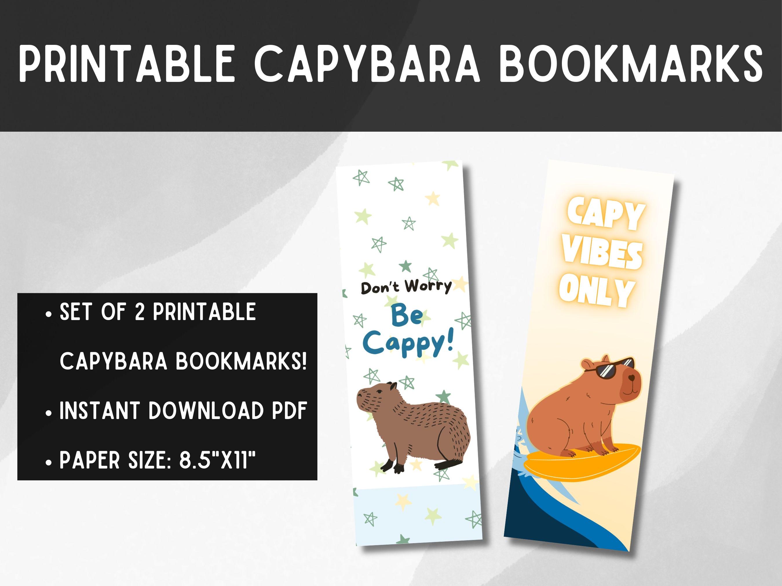 Printable Capybara Bookmarks | Set of 2 Bookmarks | Kids Bookmarks ...