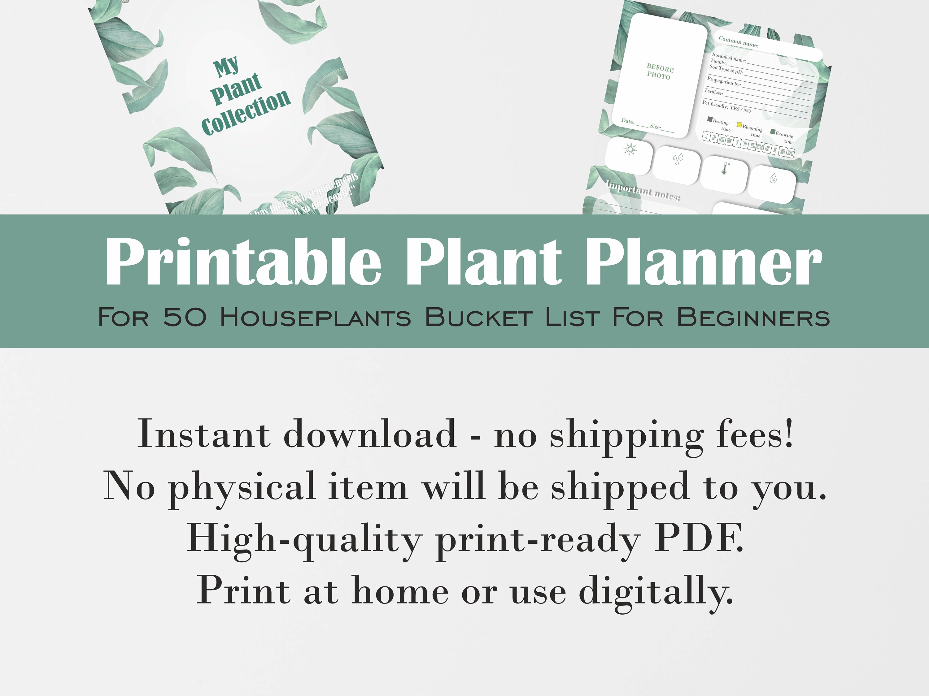 Plant Planner, Printable Plant Planner, Bucket List, for Plant Parents ...