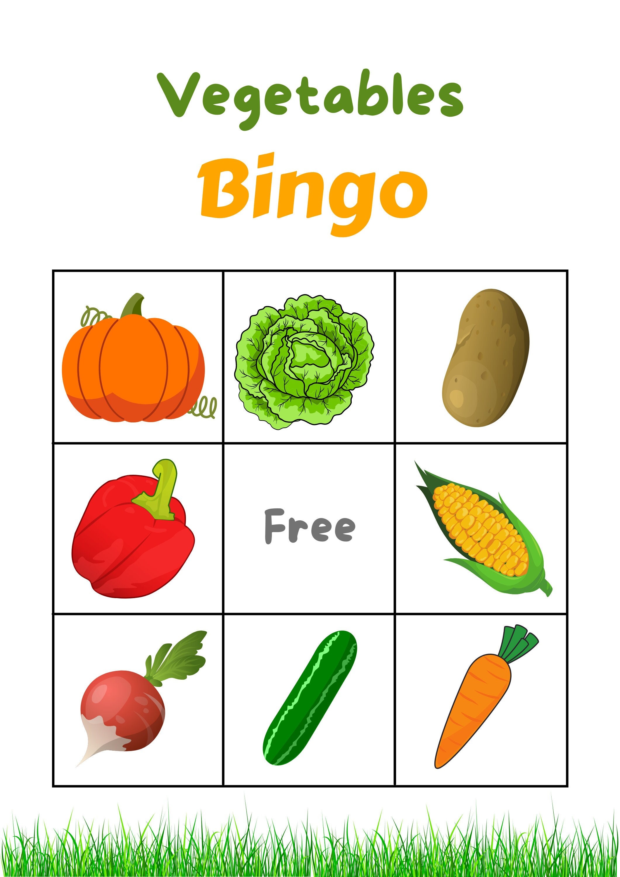 Printable VEGETABLE Themed BINGO Game for Preschool, Toddlers ...