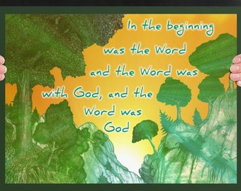 Bible Verse Poster in the Beginning - Etsy