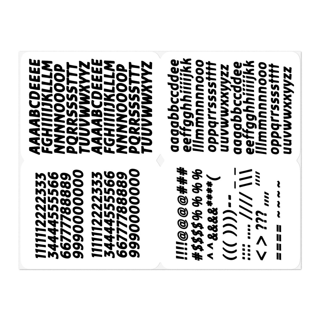 Alphabet, Number, & Symbols - Upper Lower Case Sticker Sheets - Etsy