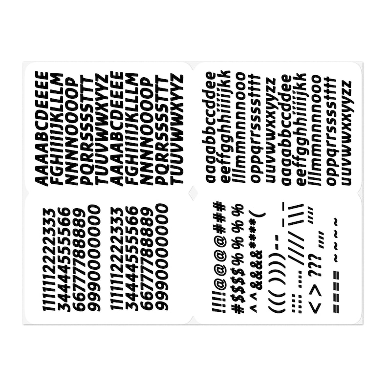 Alphabet, Number, & Symbols - Upper Lower Case Sticker Sheets - Etsy