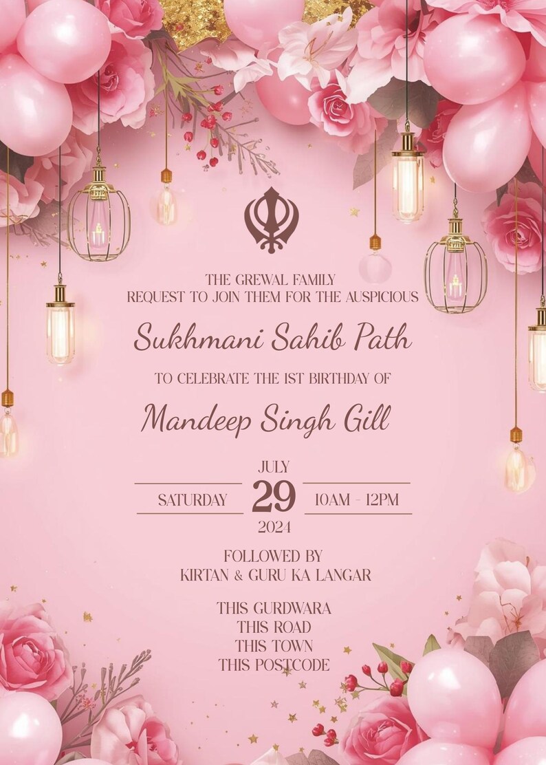Editable Sukhmani Sahib Path Invitation, Sukhmani Sahib Path Digital ...