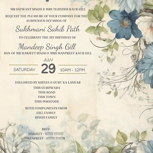 Sukhmani Sahib Path Invitation Template Digital Editable I Sukhmani ...