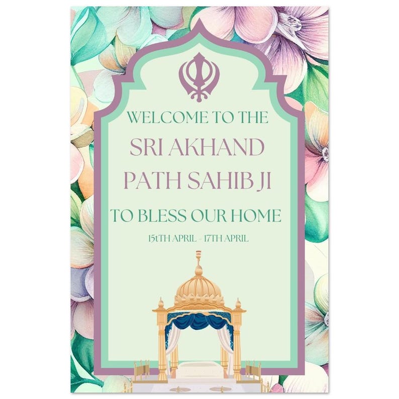 Akhand Path Sahib Welcome Foam Sign , Gurdwara Welcome Sign, Path ...