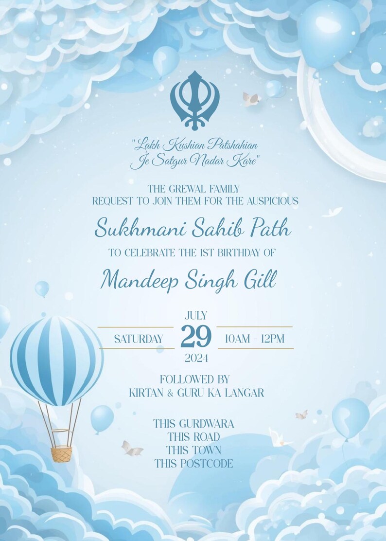 Editable Sukhmani Sahib Path Invitation, Sukhmani Sahib Path Digital ...