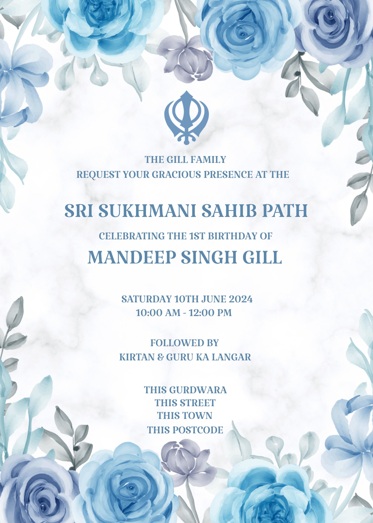 Editable Sukhmani Sahib Path Invitation, Sukhmani Sahib Path Digital ...