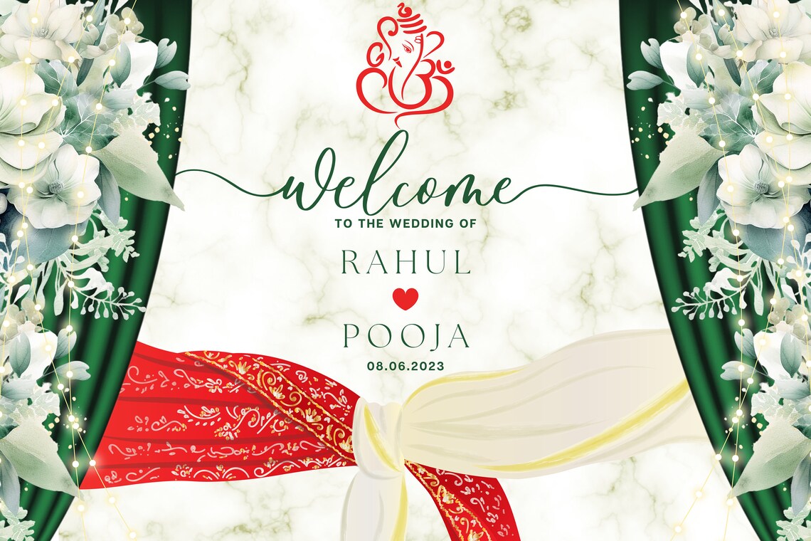 Hindu Wedding Welcome Sign, Foam Printed Board, Indian Wedding Welcome ...