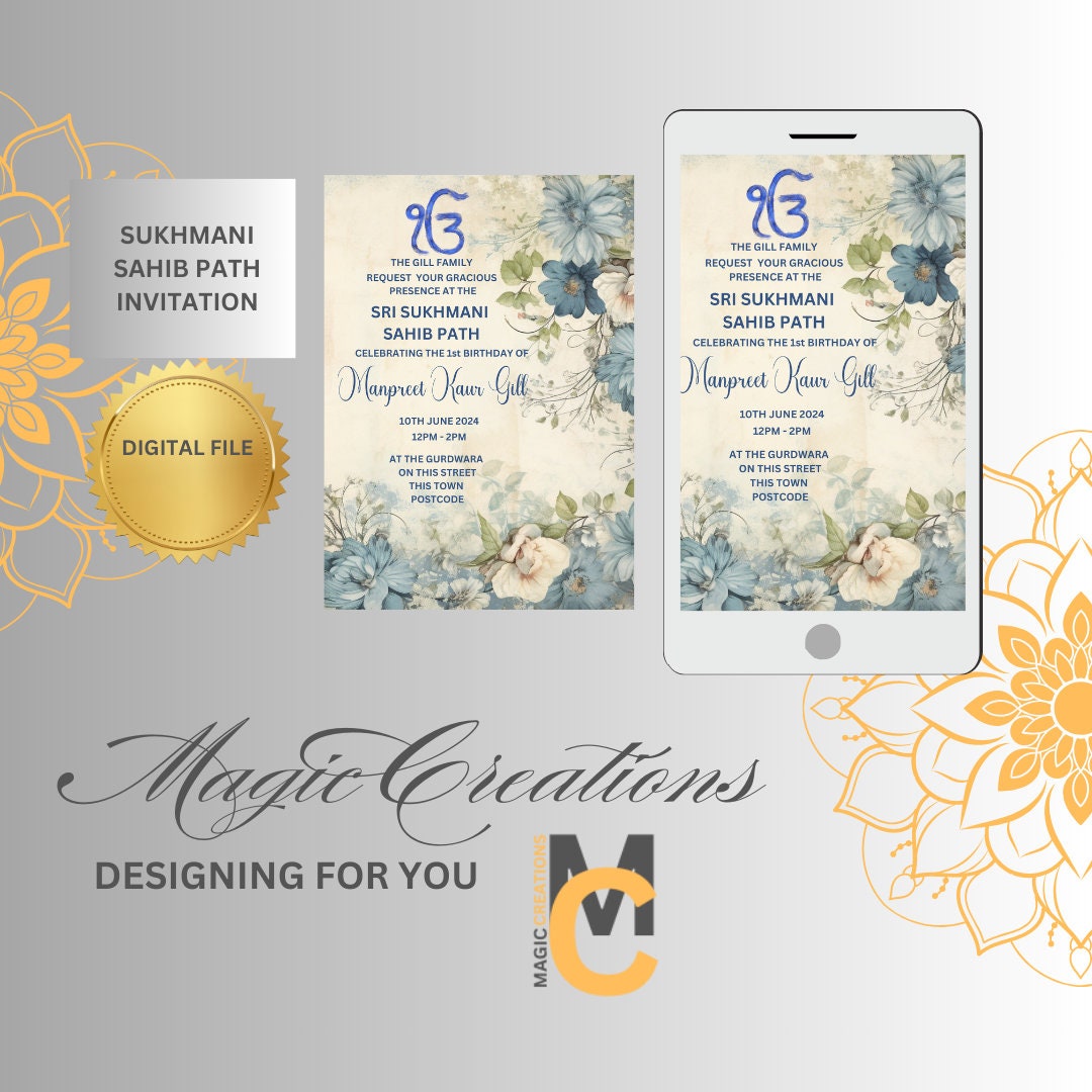 Sukhmani Sahib Path Invitation Template Digital Editable I Sukhmani ...