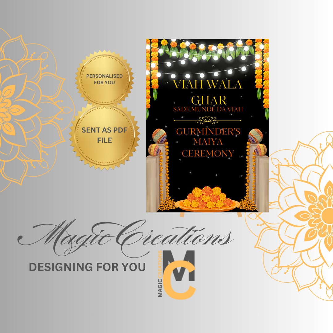 Viah Wala Ghar, Maiya Ceremony Wedding Sign, Maiya Decor, Punjabi ...