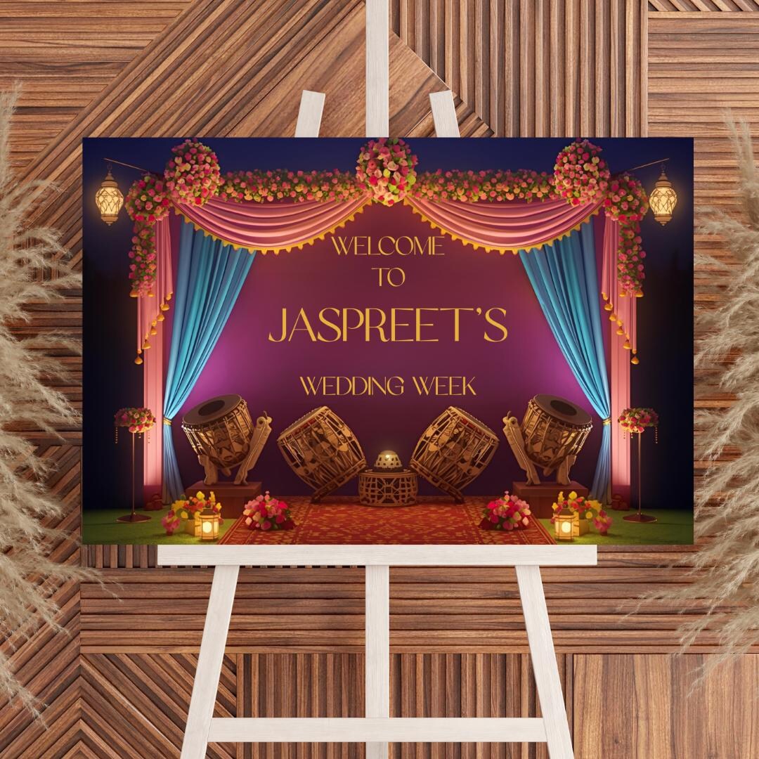 Jaggo Maiyan Welcome Sign Jago Welcome Sign for Sangeet Jaggo Indian ...