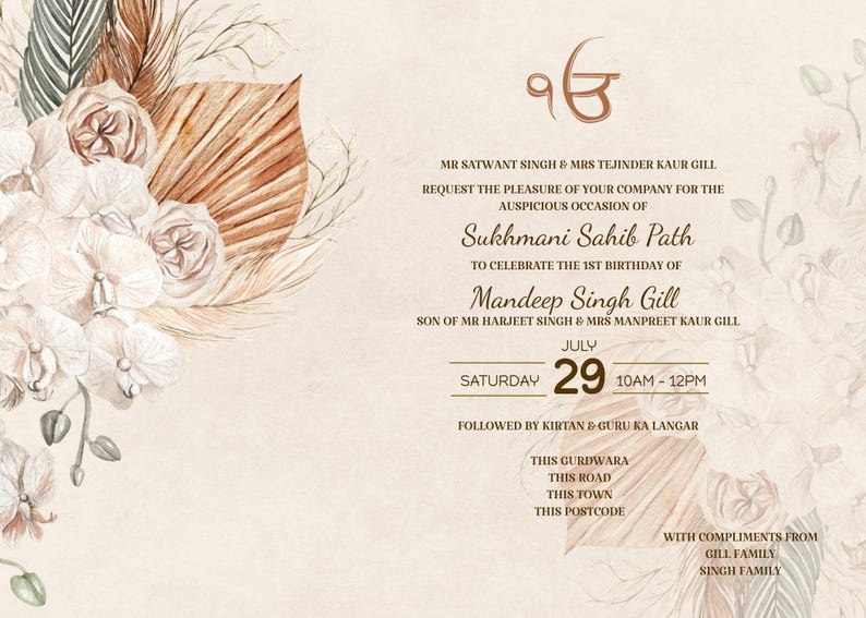 Editable Sukhmani Sahib Path Invitation, Sukhmani Sahib Path Digital ...