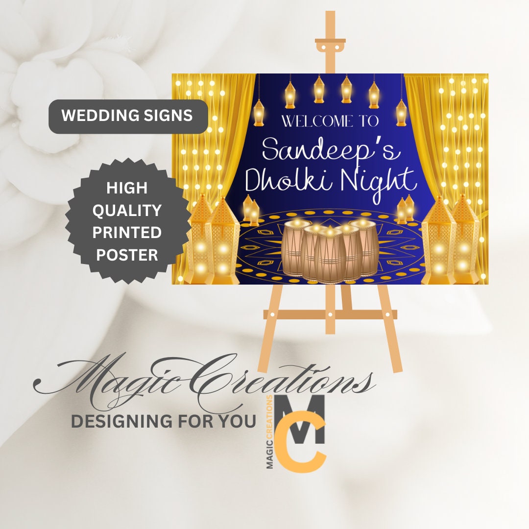Dholki Welcome Signs, Dholak Welcome Poster, Indiandholki Decor Signs ...