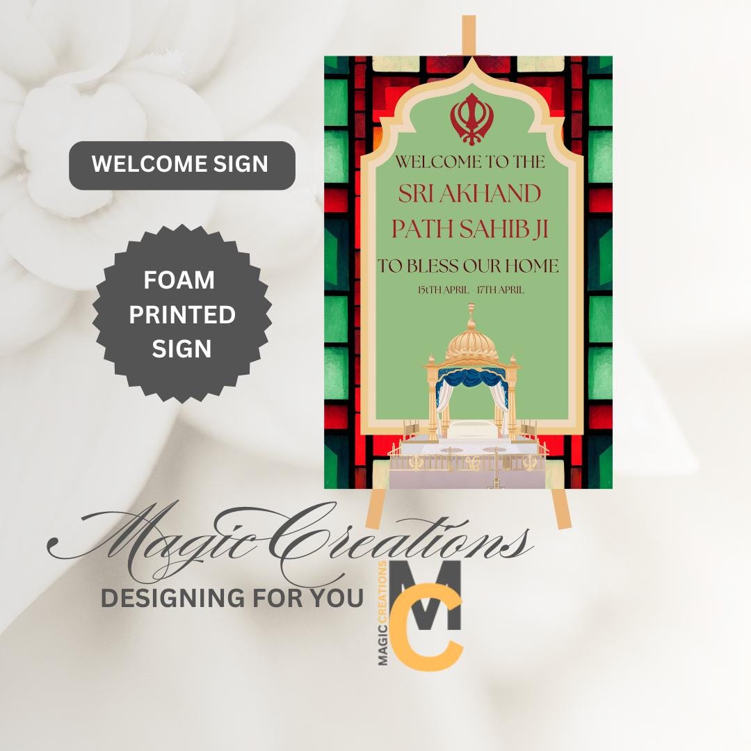 Akhand Path Sahib Welcome Foam Sign , Gurdwara Welcome Sign, Path ...