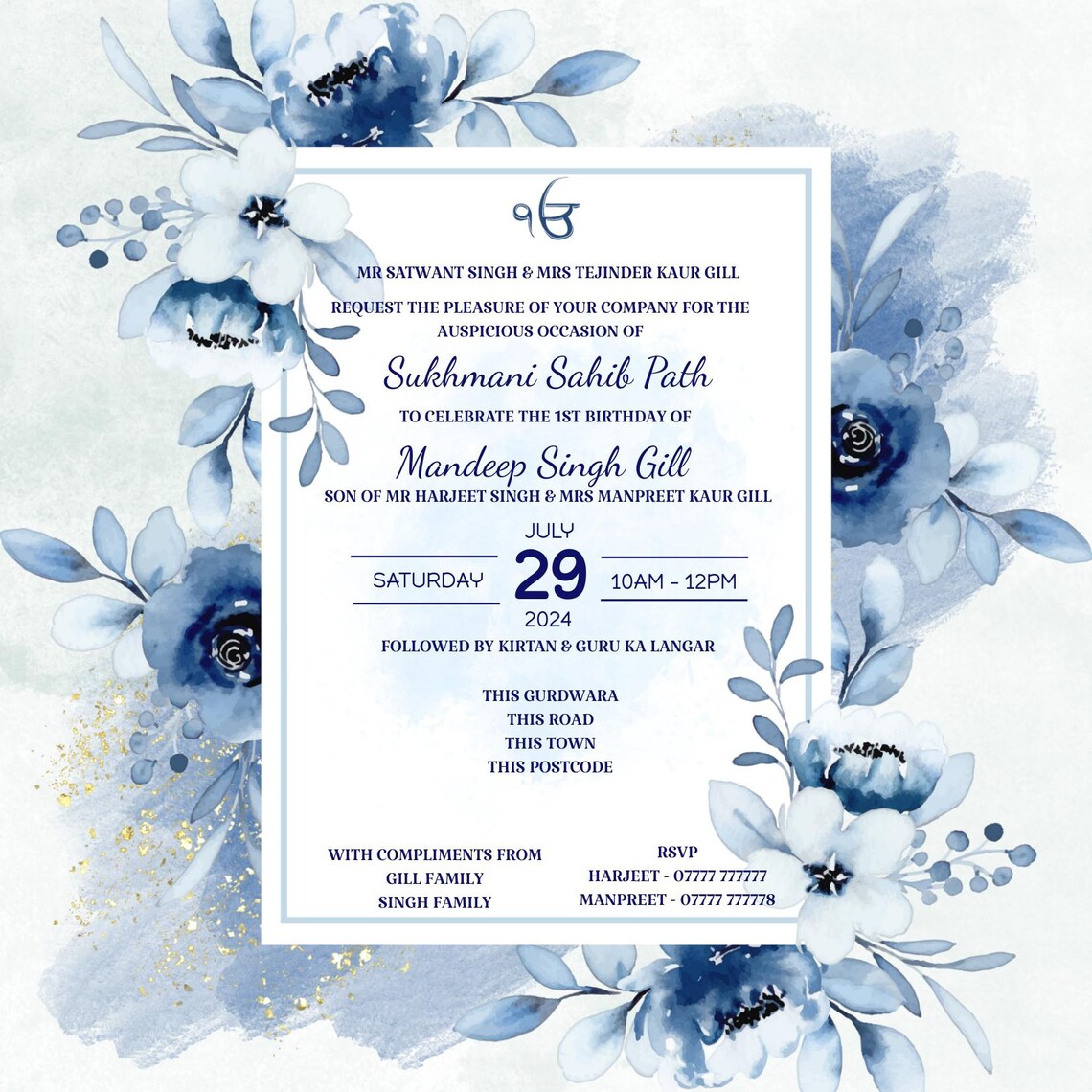 Editable Sukhmani Sahib Path Invitation, Sukhmani Sahib Path Digital ...