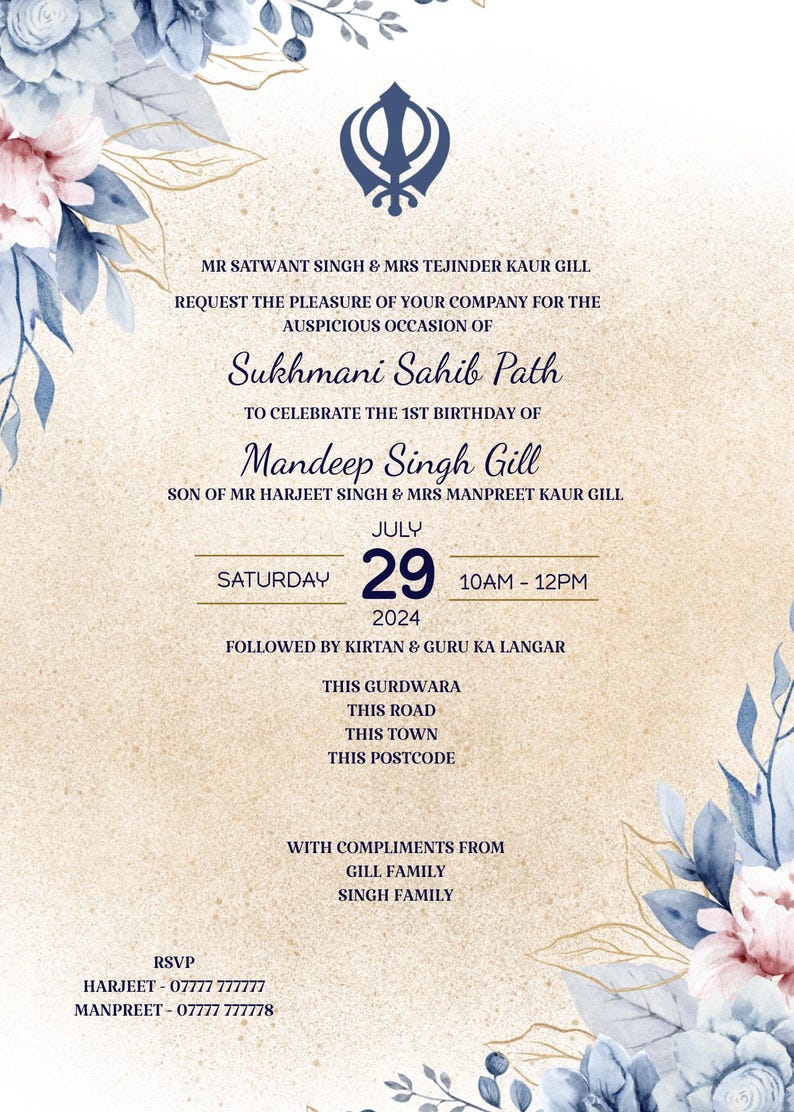 Editable Sukhmani Sahib Path Invitation, Sukhmani Sahib Path Digital ...