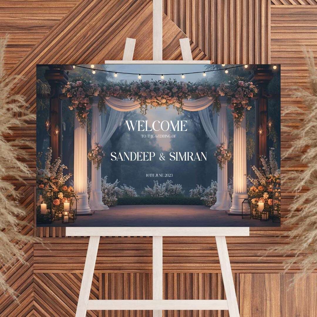 Elegant Digital Wedding Sign Printable | 24"x18" & 36"x24" Large ...