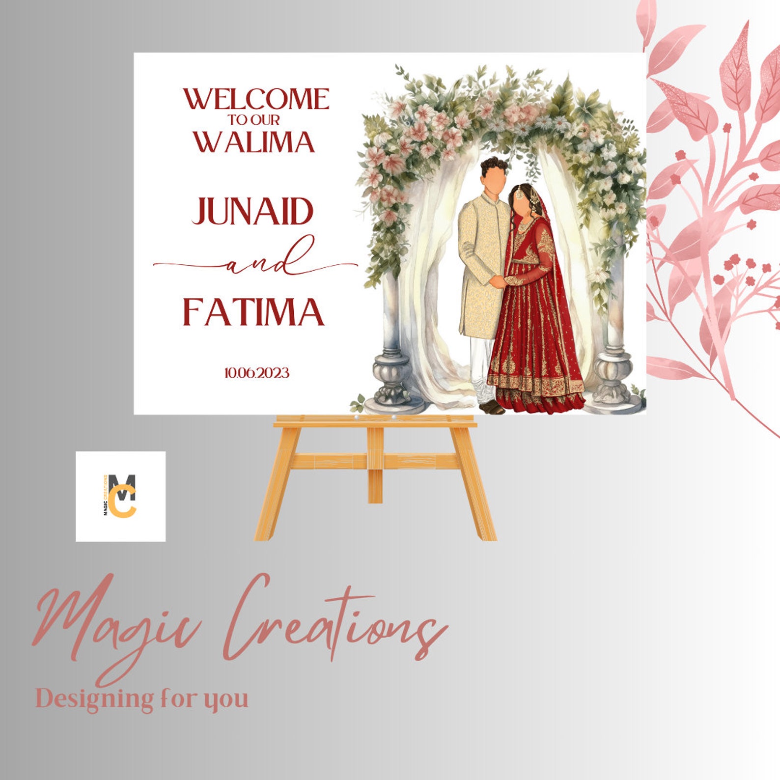 Walima Wedding Welcome Sign Poster, Walima Wedding, Islamic Wedding ...