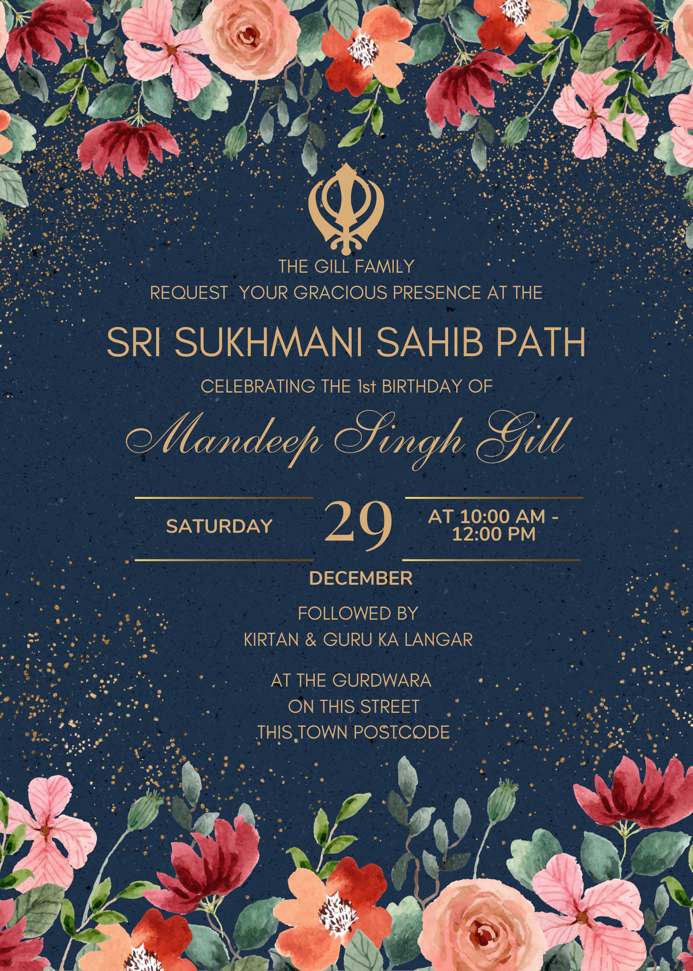 Sukhmani Sahib Path Invitation Template Digital Personalised I Sukhmani ...