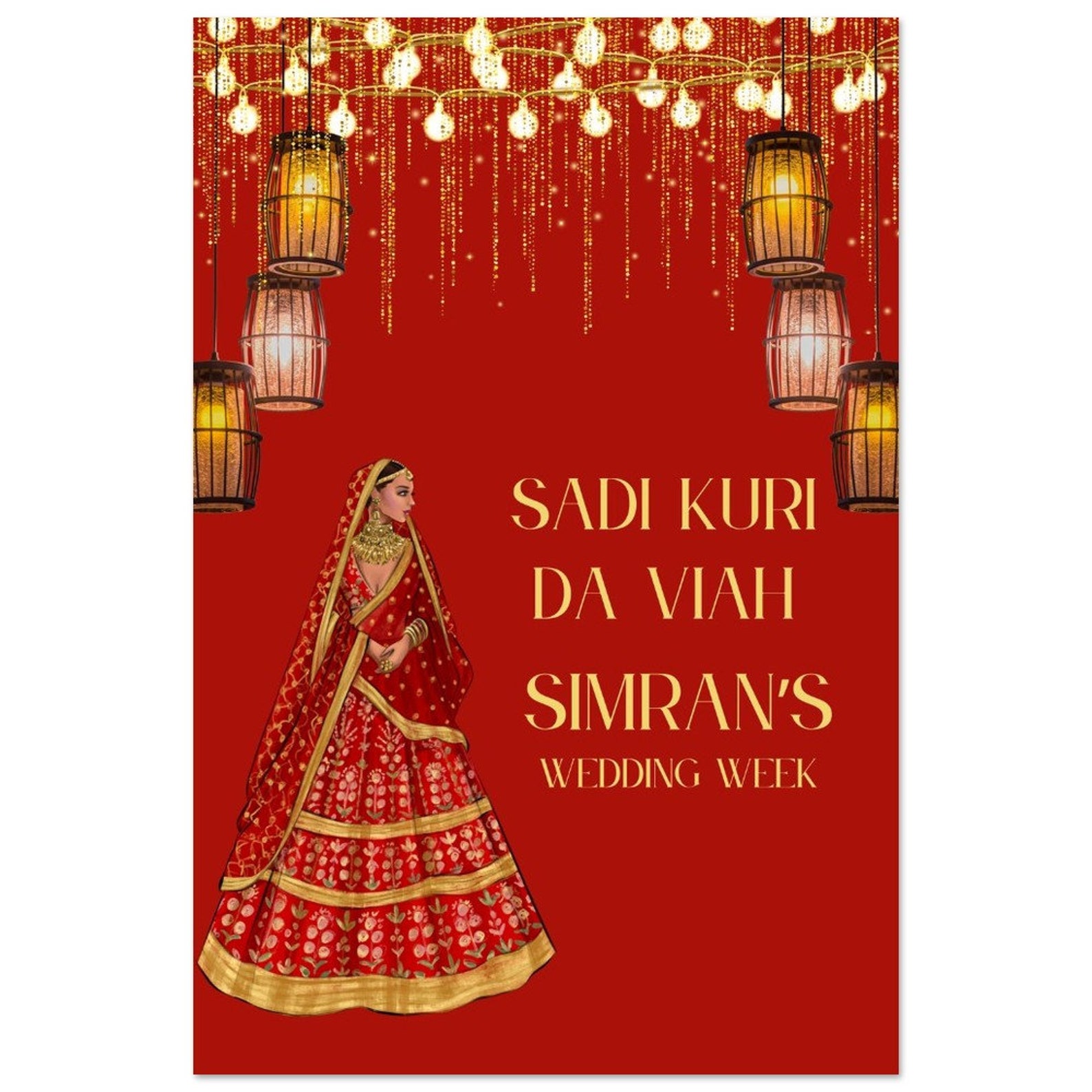 Sadi Kuri Da Viah, Punjabi Wedding Foam Print, Punjabi Wedding, Punjabi ...