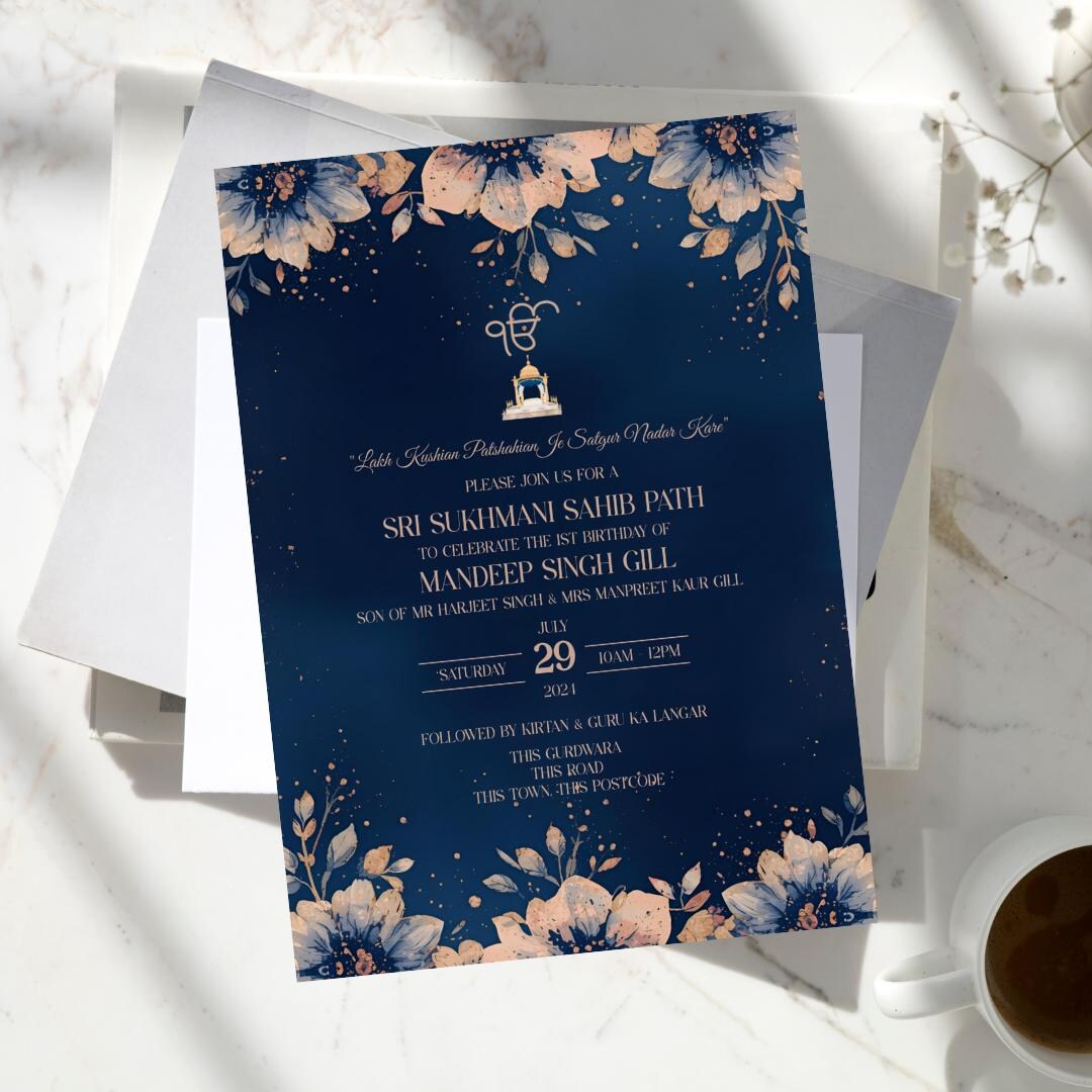 Editable Sukhmani Sahib Path, Akhand Path Digital Invitation, Akhand ...