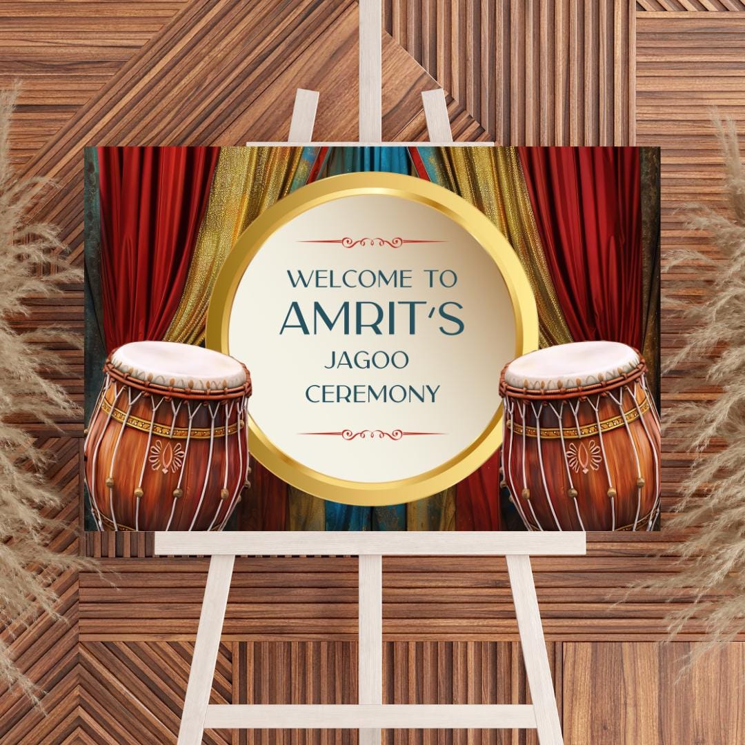Jaggo Maiyan Welcome Sign Jago Welcome Sign for Sangeet Jaggo Indian ...