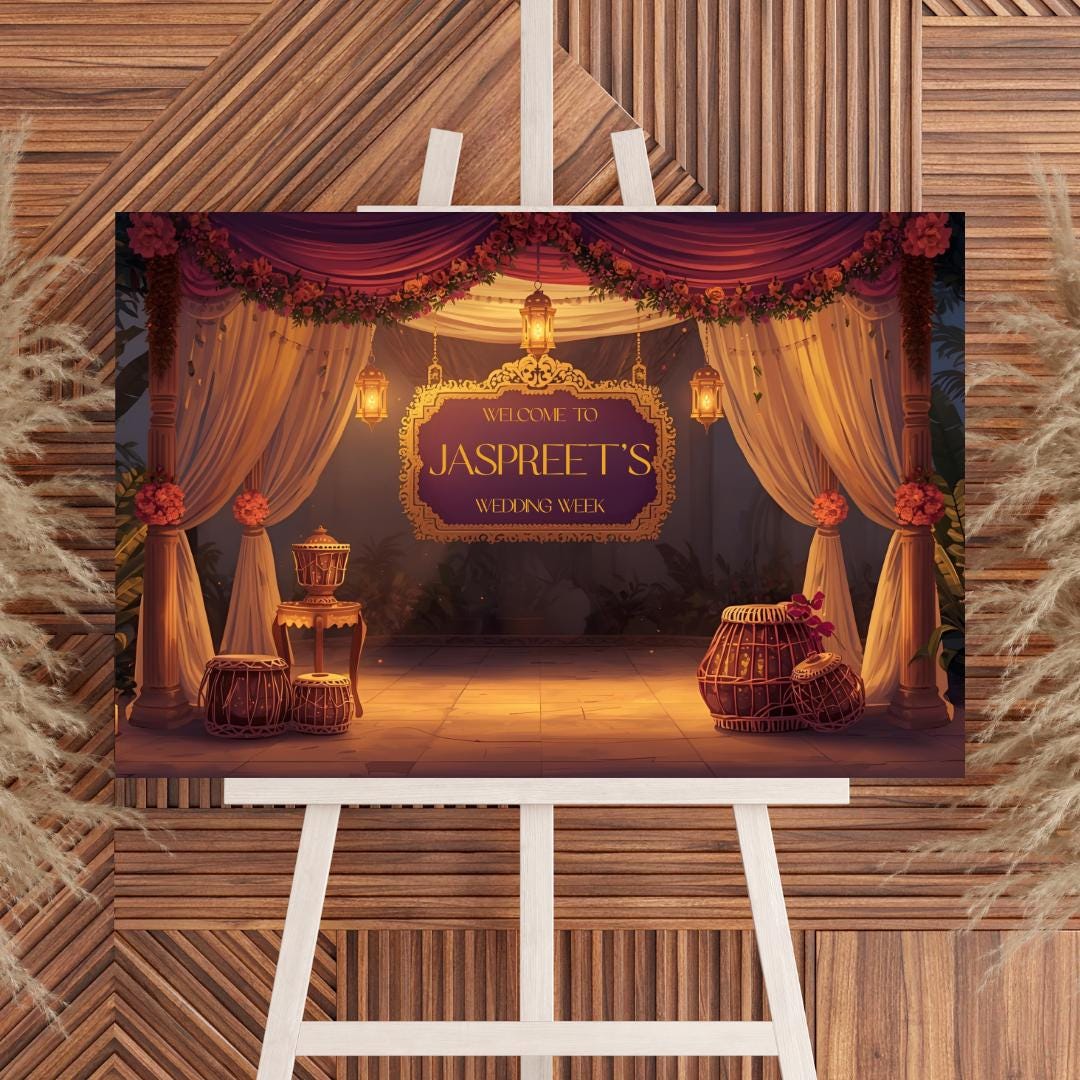 Jaggo Maiyan Welcome Sign Jago Welcome Sign for Sangeet Jaggo Indian ...