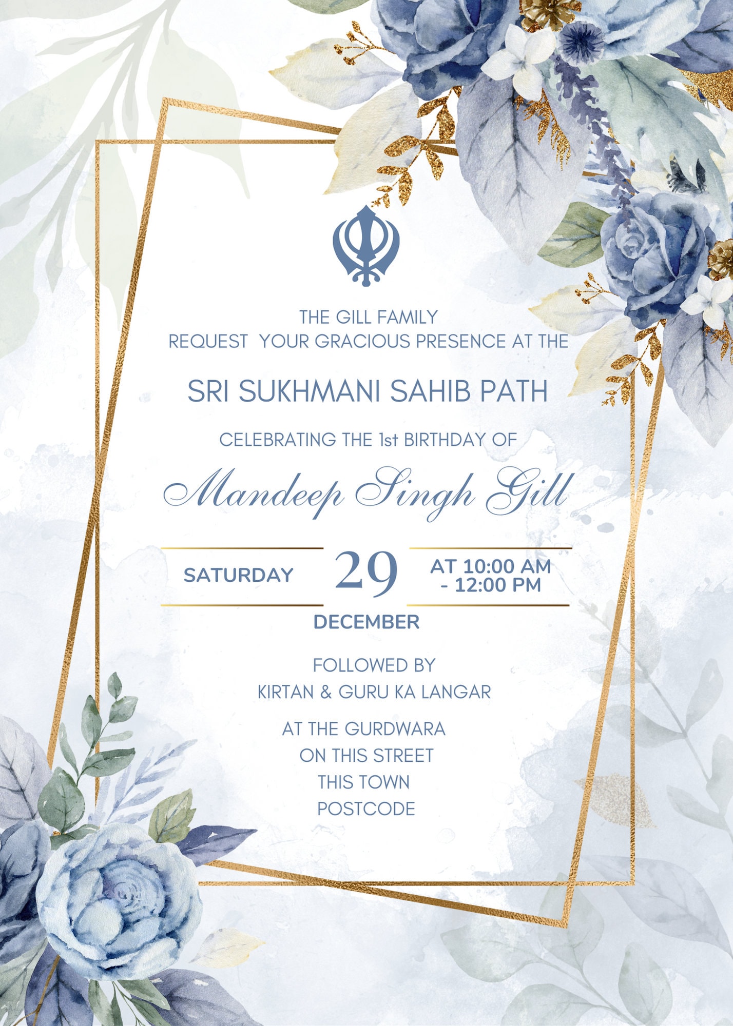 Sukhmani Sahib Path Invitation Template Digital Personalised I Sukhmani ...