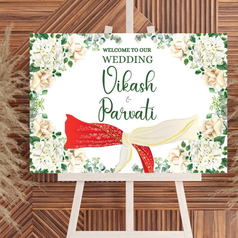 Personalised Indian Wedding ,welcome Sign, Printed Poster, Wedding ...