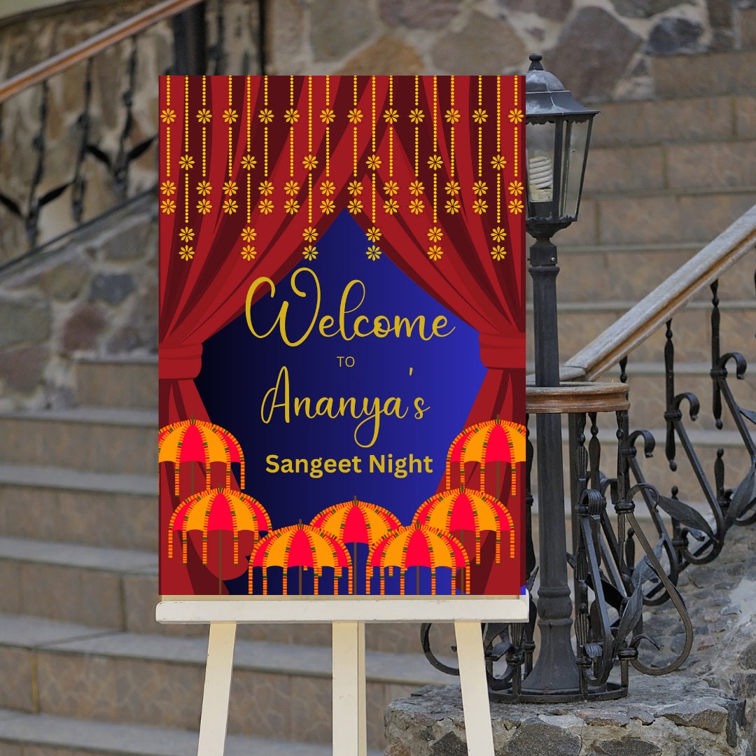 Sangeet Welcome Sign Poster Indian Wedding 6 Sizes Sangeet - Etsy