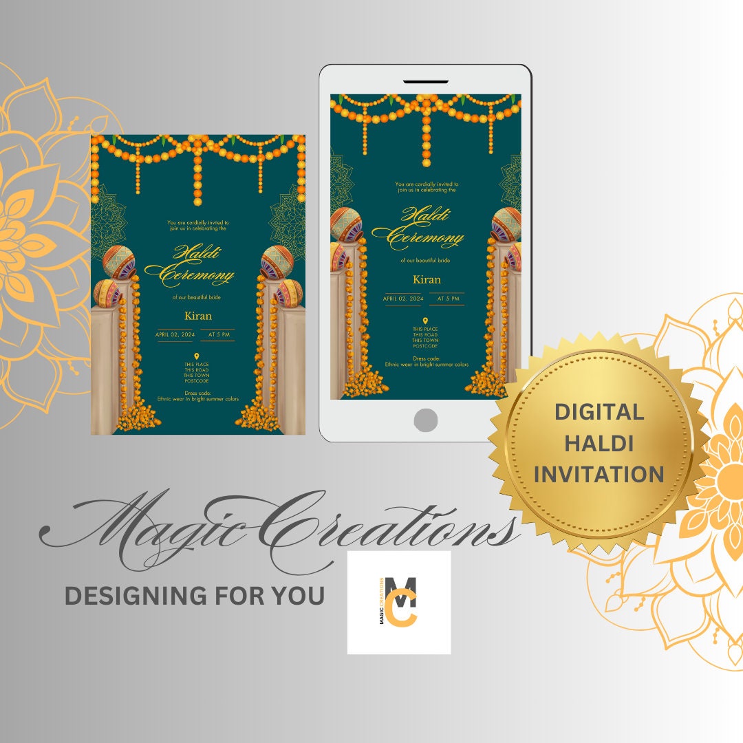 Haldi Ceremony Invitation Template ,invitation, Haldi Wedding, Digital ...
