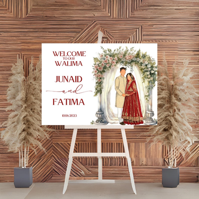 Walima Wedding Welcome Sign Poster, Walima Wedding, Islamic Wedding ...