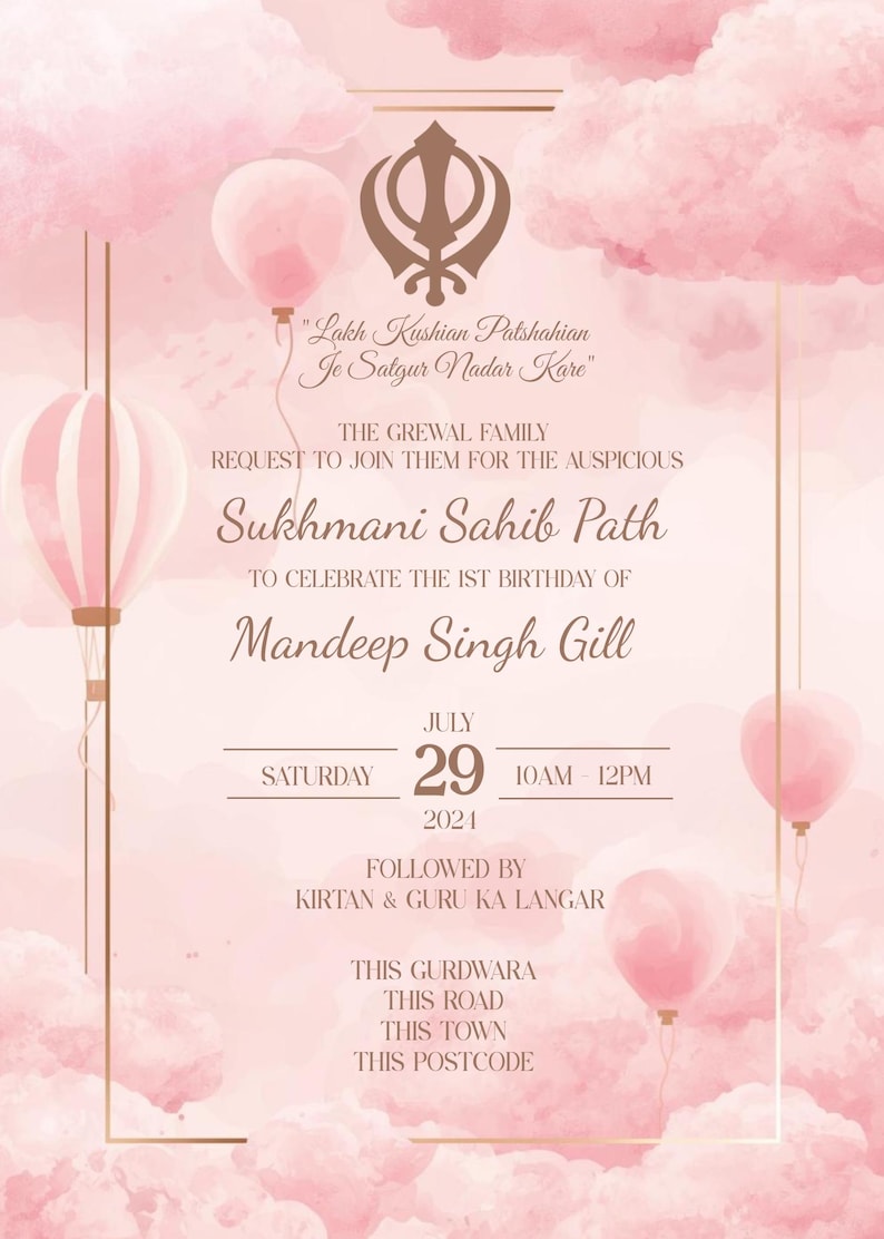 Editable Sukhmani Sahib Path Invitation, Sukhmani Sahib Path Digital ...