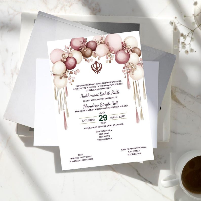 Sukhmani Sahib Path Invitation Template | Digital | Editable I Sukhmani ...