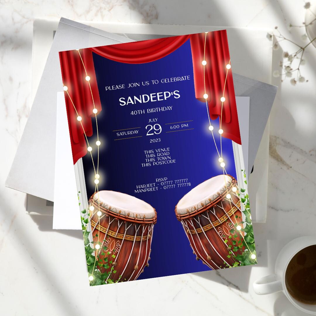 Editable Indian Birthday Party Invitation (digital Download) - Etsy