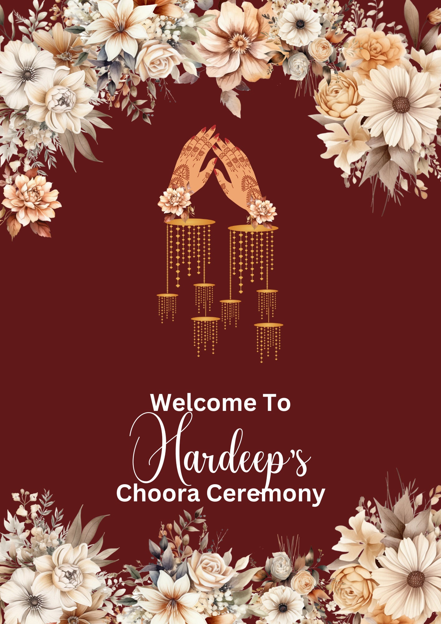 Editable Choora Ceremony Welcome Sign Editable Choora - Etsy