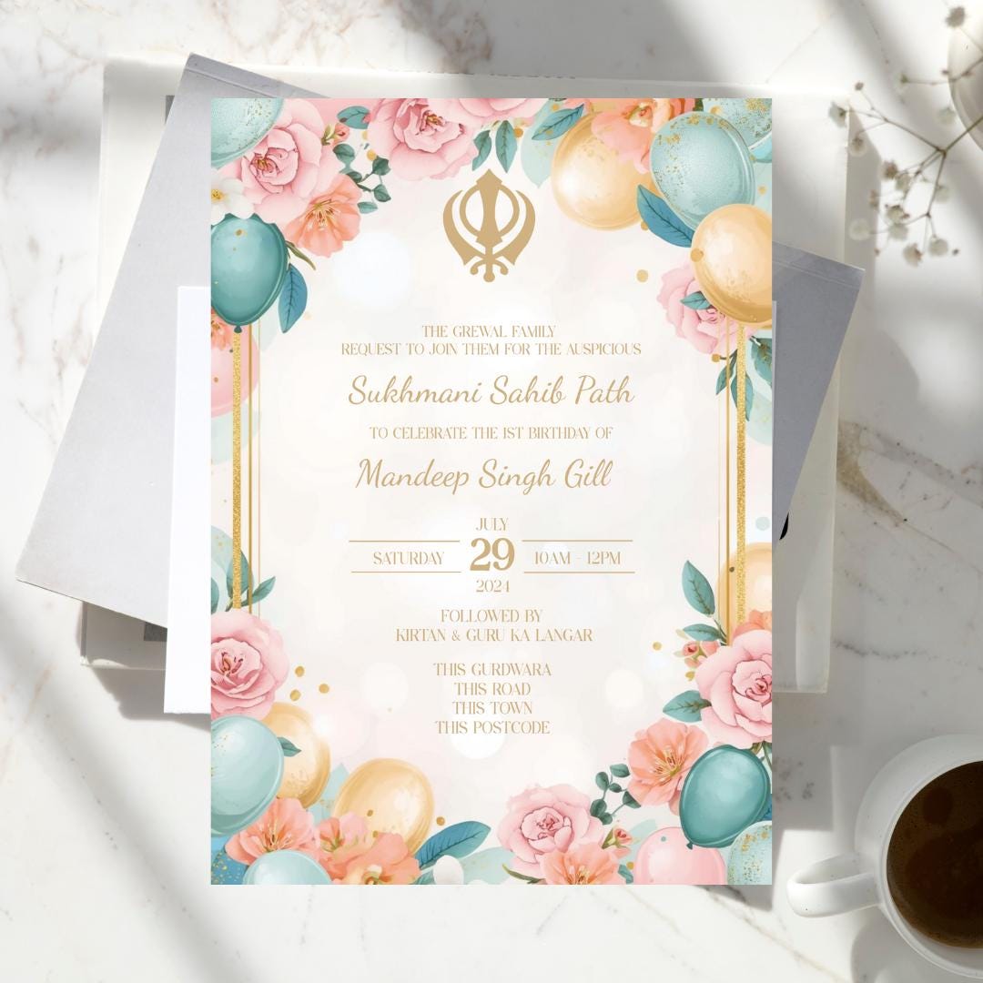 Editable Sukhmani Sahib Path Invitation, Sukhmani Sahib Path Digital ...