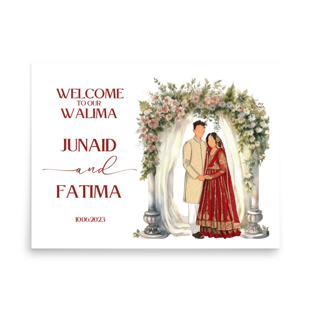 Walima Wedding Welcome Sign Poster, Walima Wedding, Islamic Wedding ...