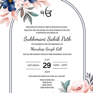Sukhmani Sahib Path Invitation Template | Digital | Editable I Sukhmani ...