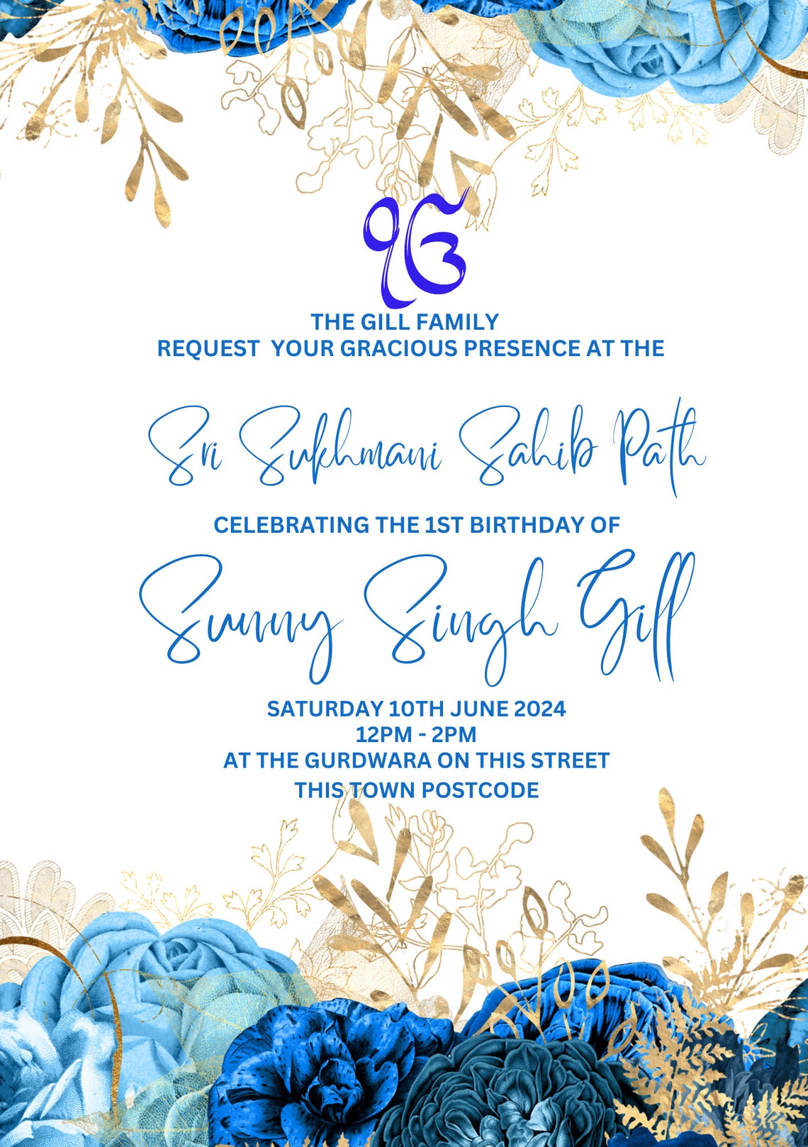 Sukhmani Sahib Path Invitation Template Digital Editable I - Etsy