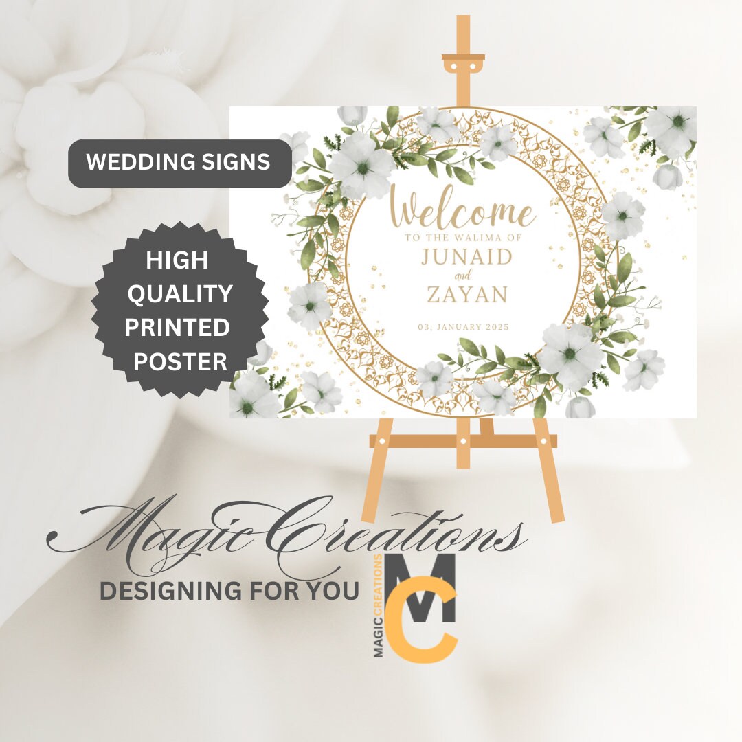 Walima Welcome Sign, Islamic Welcome Sign, Muslim Wedding Poster ...