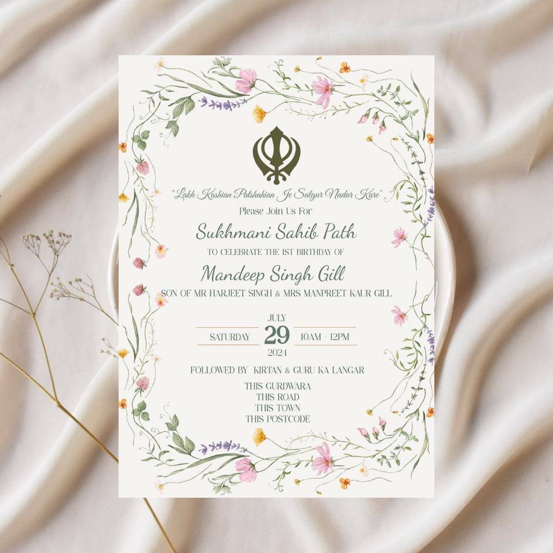 Editable Sukhmani Sahib Path Invitation, Sukhmani Sahib Path Digital ...