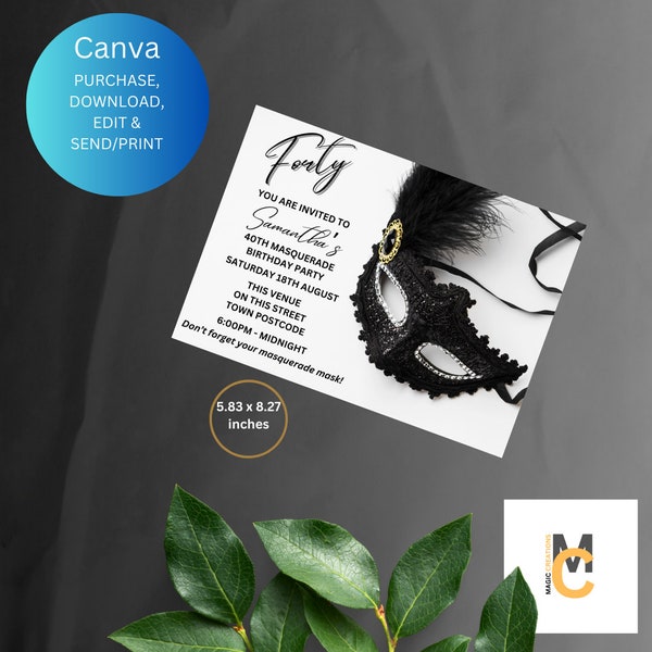 Masquerade Invitation - Etsy