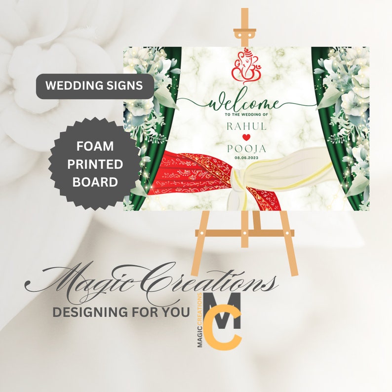 Hindu Wedding Welcome Sign, Foam Printed Board, Indian Wedding Welcome ...