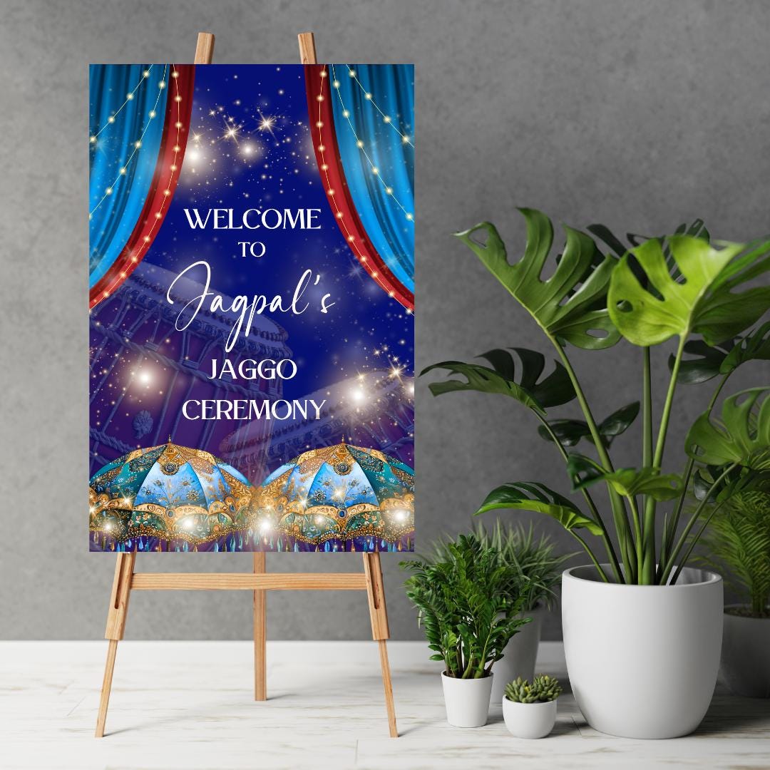 Jaggo Maiyan Welcome Sign Jago Welcome Sign for Sangeet Jaggo Indian ...